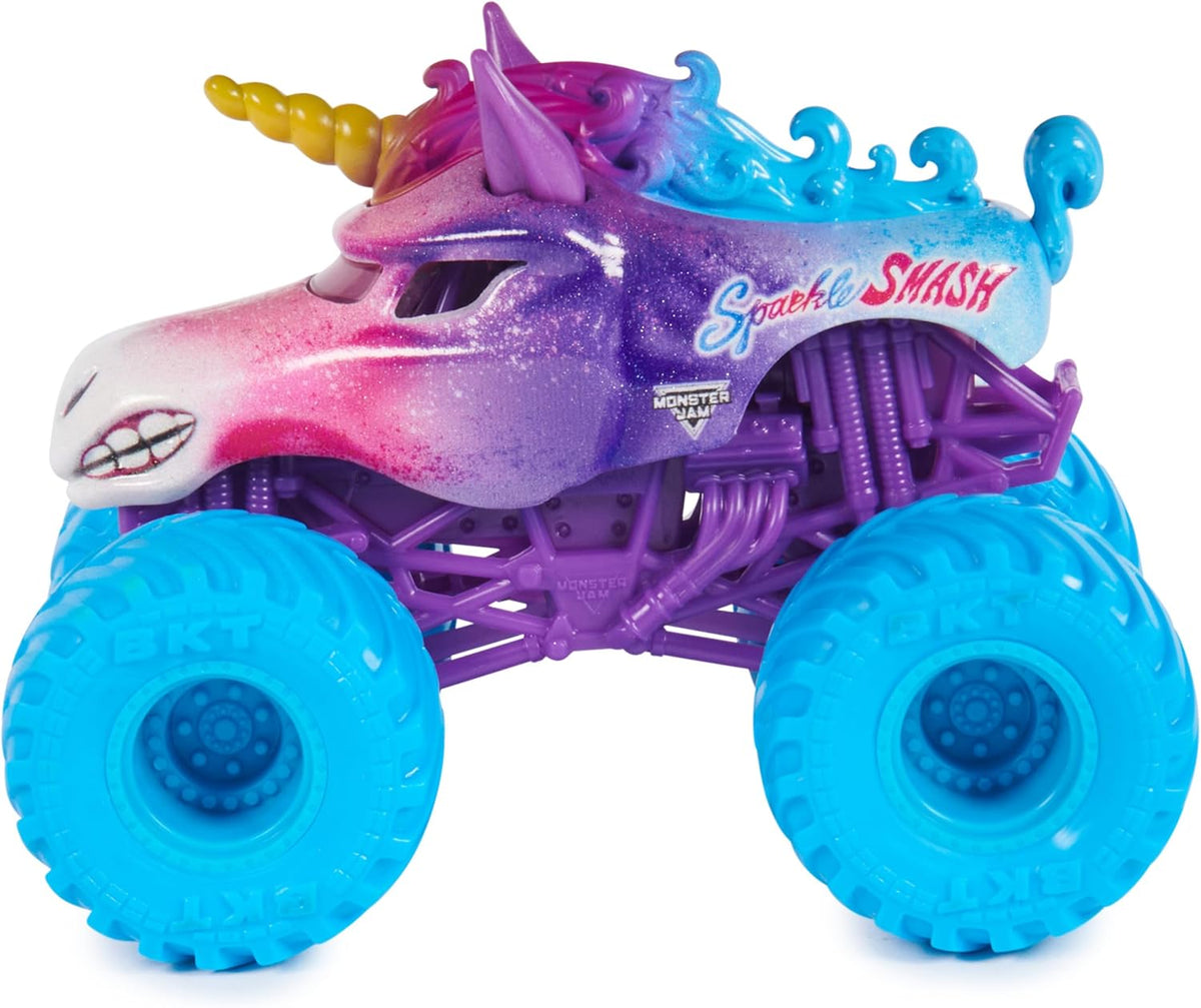 Monster Jam, Official Sparkle Smash Monster Truck, Die-Cast Vehicle, 1 ...