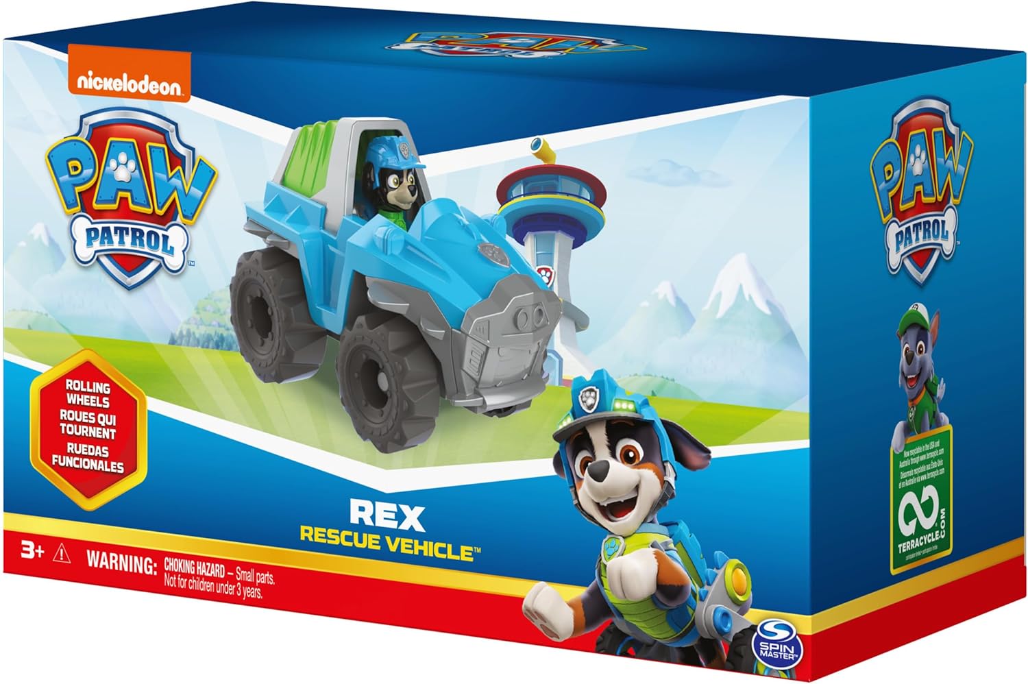 Paw Patrol, Rex’s Dinosaur Rescue Vehicle with Collectible Action Figu ...